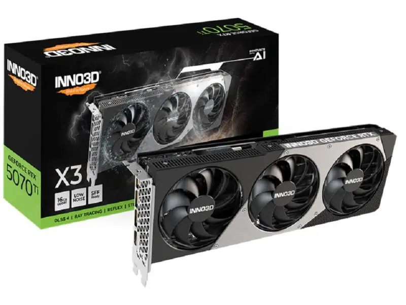 Inno3D Grafička kartica GeForce RTX 5070 Ti N507T3-16D7-176068N, X3, 16GB, GDDR7, 256bit