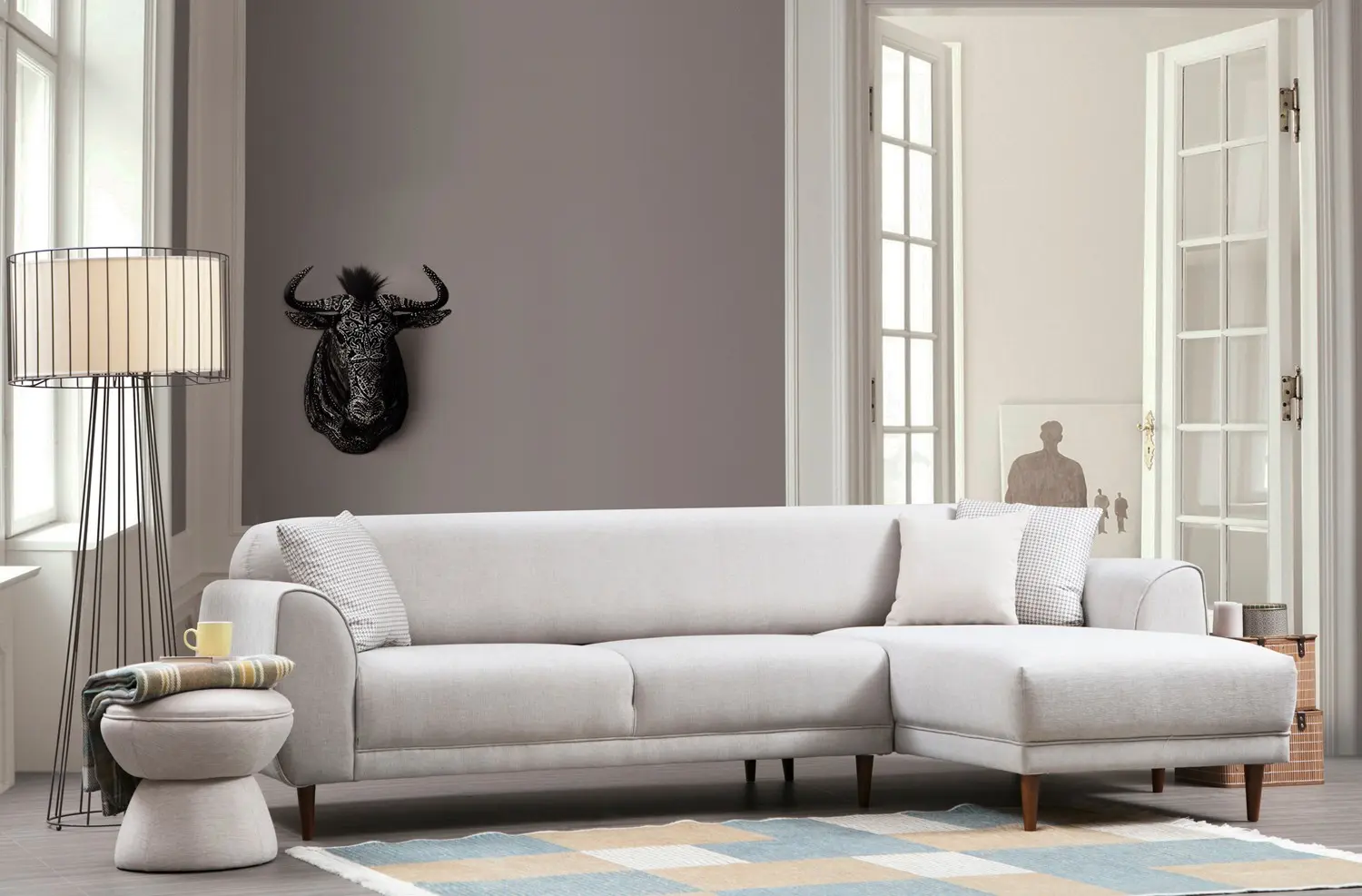 Atelier del Sofa Ugaona garnitura 96x85x287cm Bež