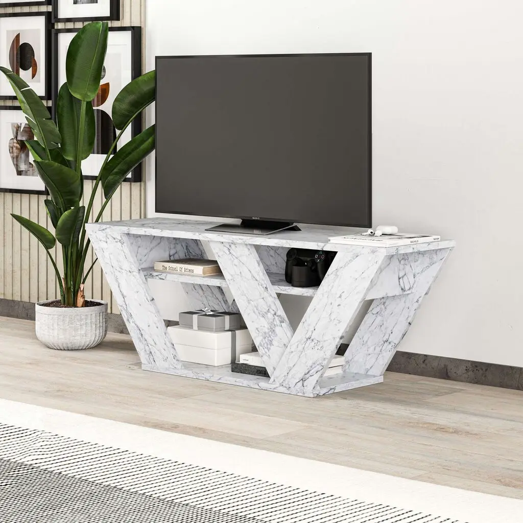 Hanah Home TV komoda Pipralla, 110x40x30 cm, Bela