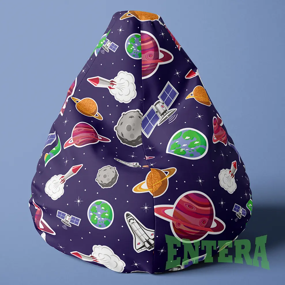 ENTERA Lazy Bag - Plavi svemir sa šarenim planetama i raketama - 025