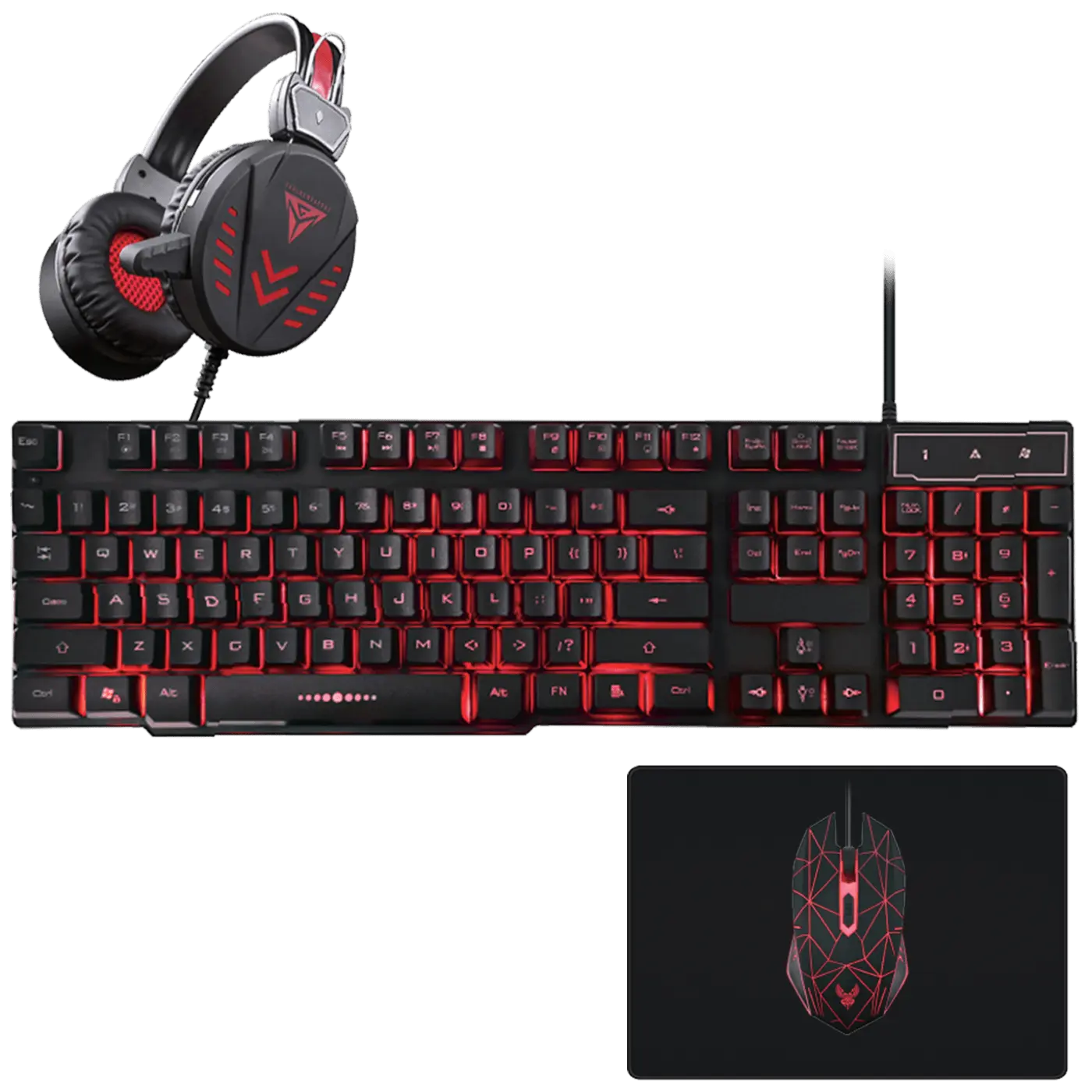 CONNECT XL Gaming set CXL-KG350 Kit Gaming, slušalice, tastatura, miš, podloga za miša, crna