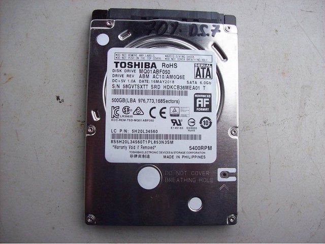 500 Gb sata III  TOSHIBA 2.5 inca MQ01ABF050