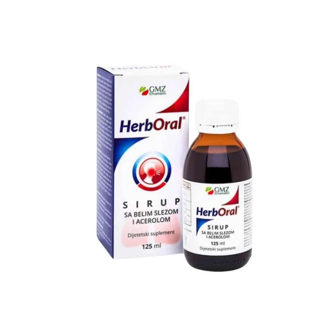 HerbOral® Sirup Protiv Kašlja sa Belim Slezom i Acerolom Bez Šećera 125 mL