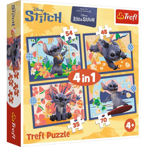 TREFL Puzzle 4u1 Hawaii Vacation 34666 - 54, 48, 35, 70 delova