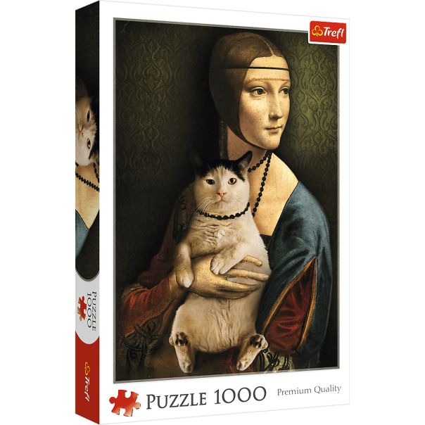 TREFL Puzzle Lady with a cat 10663 - 1.000 delova
