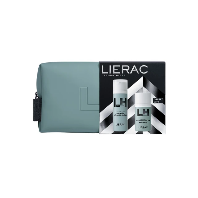 Lierac Set Homme Anti-age Fluid, 50 ml + Deo roll-on, 50 ml + Poklon Neseser