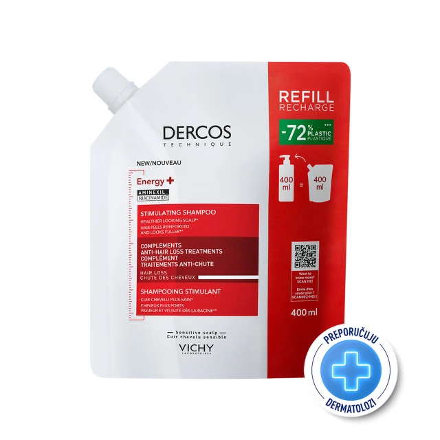 Vichy Dercos Energy+ Šampon Eco refill, 400 ml