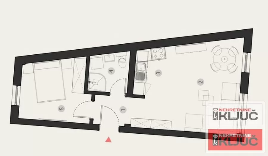 PODBARA, 39m2, Dvosoban sa pdv