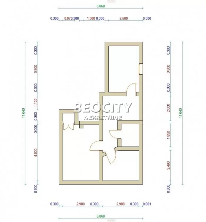 Dvosoban stan, 44 m2, Rakovica, Miljakovačke staze ID: 126009