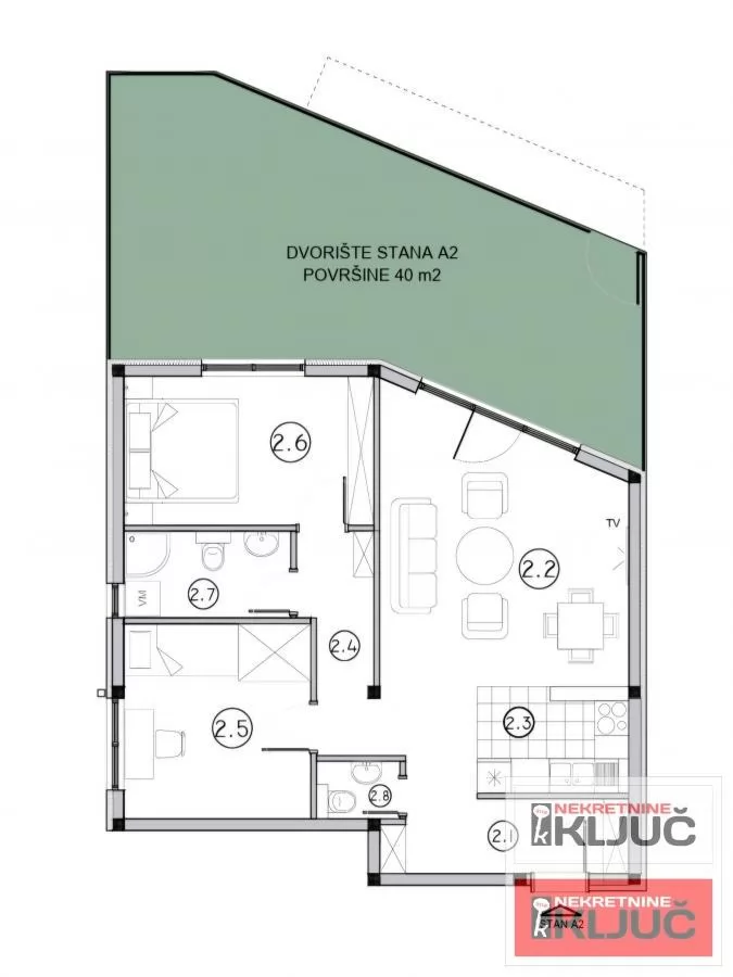SREMSKA KAMENICA, 63m2, Trosoban plus dvorište 40m2 sa pdv