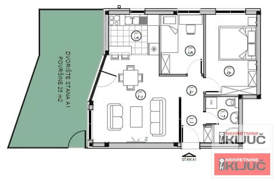 SREMSKA KAMENICA, 50m2, Dvoiposoban plus dvorište 25m2 sa pdv