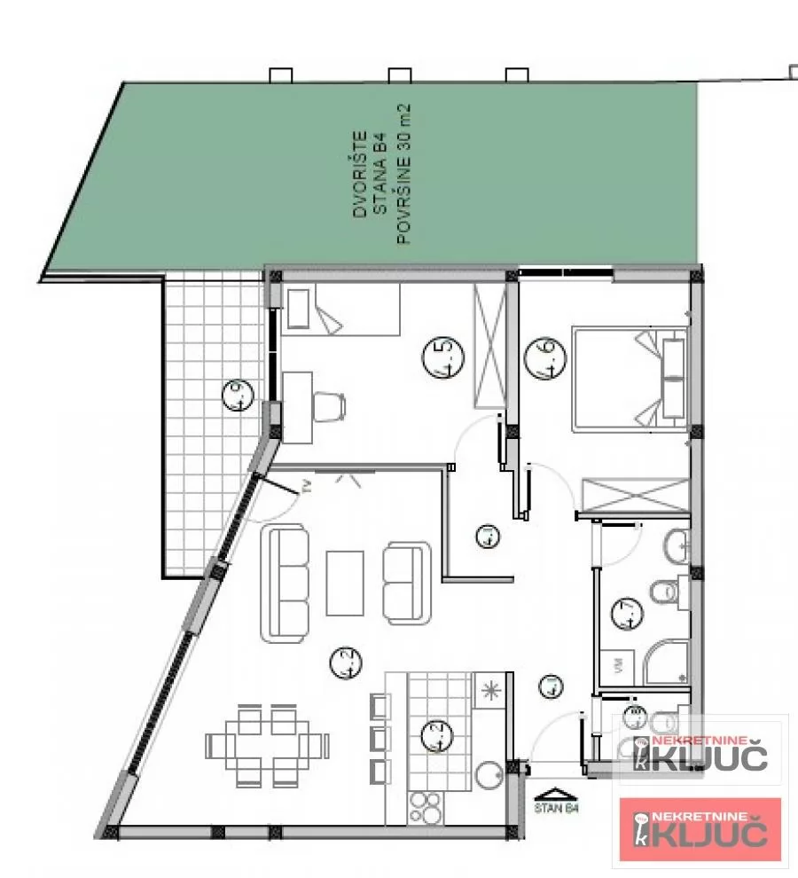 SREMSKA KAMENICA, 72m2 plus dvorište 30m2, Trosoban sa pdv
