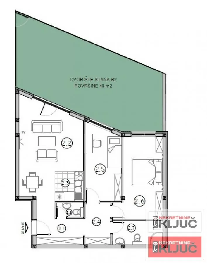 SREMSKA KAMENICA, 66m2 plus dvorište 40m2, Trosoban sa pdv