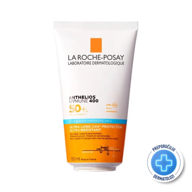 LA ROCHE POSAY ANTHELIOS HIDRATANTNO MLEKO ZA ZAŠTITU OD SUNCA ZA LICE I TELO SPF 50+ 150 ML