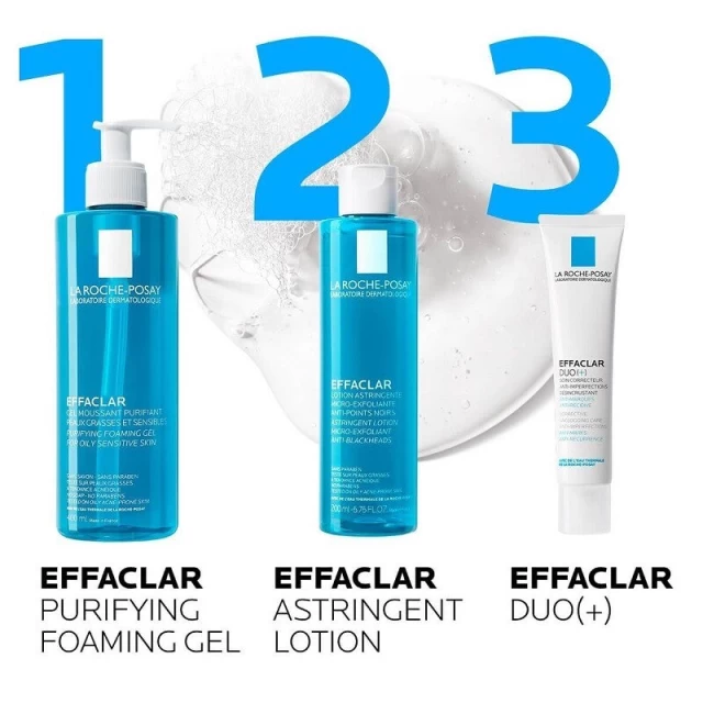 LA ROCHE POSAY EFFACLAR PENUŠAVI GEL ZA ČIŠĆENJE MASNE OSETLJIVE KOŽE SKLONE AKNAMA 200ML