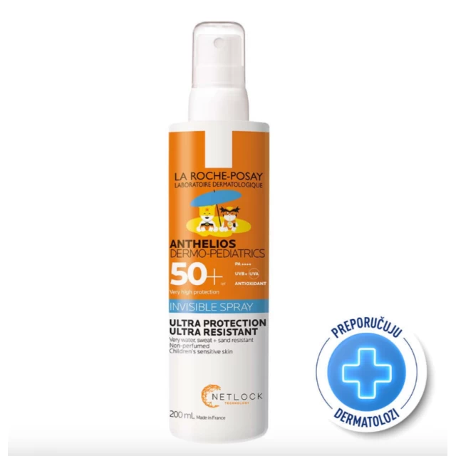 LA ROCHE-POSAY ANTHELIOS UVMUNE 400 DERMO - PEDIATRICS NEVIDLJIVI SPREJ ZA ZAŠTITU OD SUNCA ZA DECU SPF50+, 200 ml