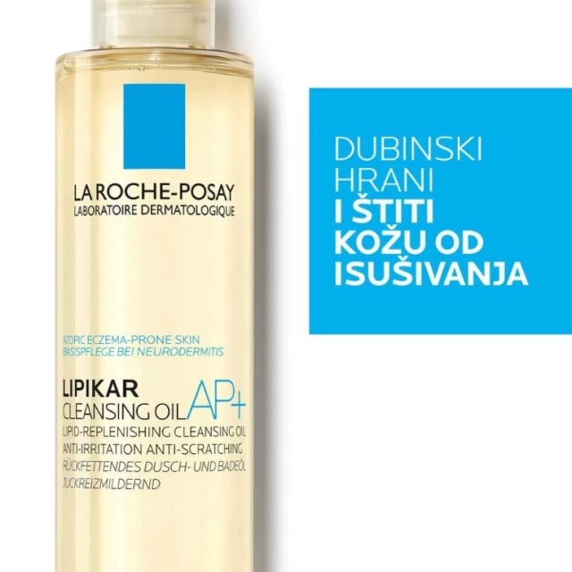LA ROCHE-POSAY LIPIKAR HUILE LAVANTE AP+ ULJE ZA TUŠIRANJE ZA SVAKODNEVNO PRANJE OSETLJIVE SUVE KOŽE S OSEĆAJEM SVRABA I IRITACIJA, POGODNO ZA BEBE, DECU I ODRASLE, 400 ML