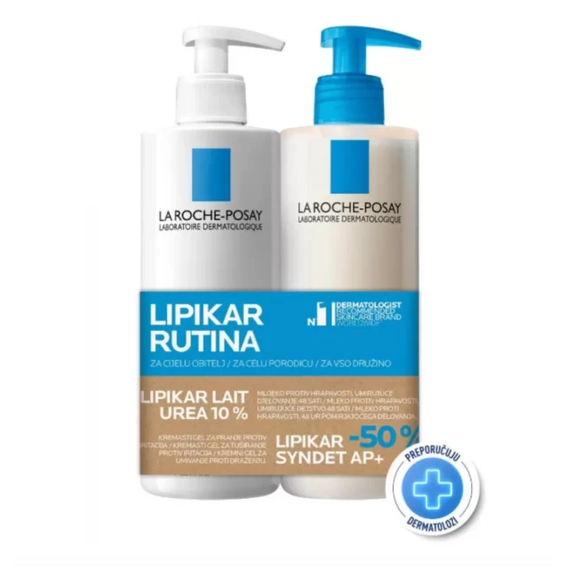 LA ROCHE-POSAY PROMO LIPIKAR UREA 10% HIDRATANTNI LOSION 400 ML + SINDET 400 ML