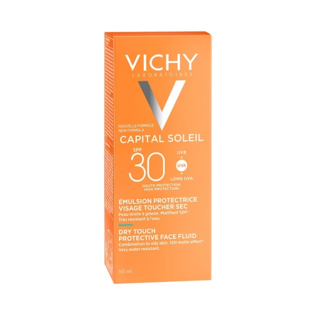 Vichy Captal Soleil Dry Touch Fluid za mešovitu i masnu kožu lica SPF 30