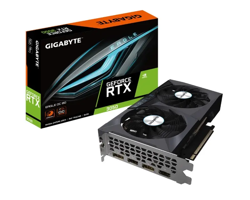 GIGABYTE Grafička kartica nVidia GeForce RTX 3050 8GB 128bit GV-N3050EAGLE OC-8GD crna