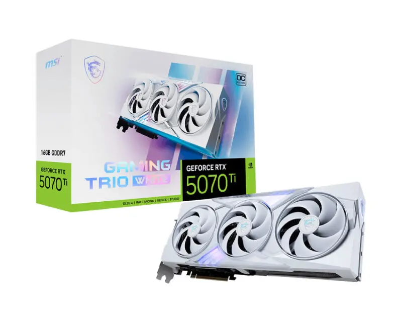 MSI Grafička kartica nvidia RTX 5070 Ti 16G 256bit GeForce RTX 5070 Ti 16G GAMING TRIO OC WHITE