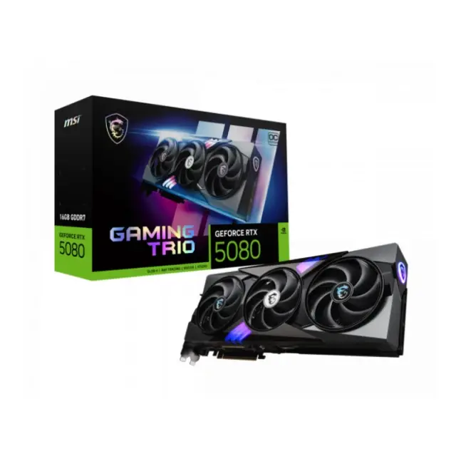 MSI Grafička kartica RTX 5080 Gaming Trio OC, 16GB, GDDR7, V531-005R SVGA