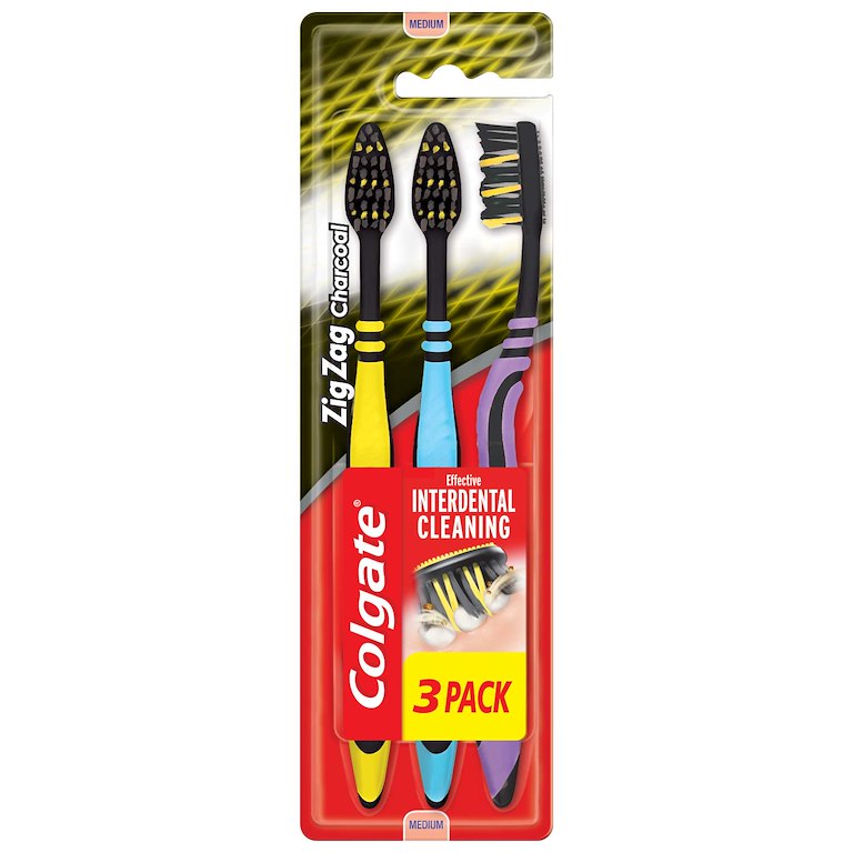 Colgate četkice za zube tb zig zag charcoal 3pack Colgate