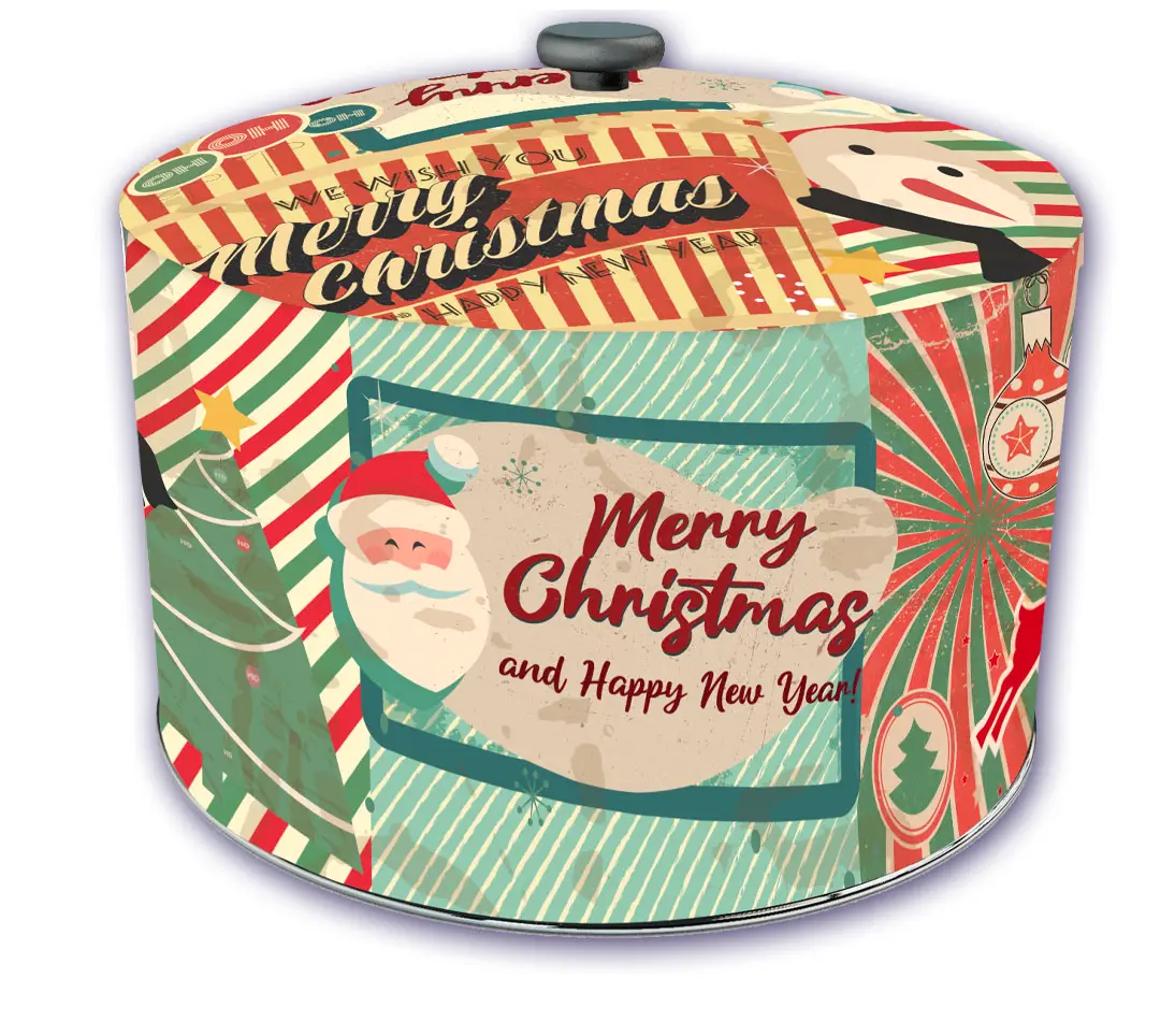 Dolce Forneria Panettone sa maslacem u limenci "Merry Christmas and Happy New Year", 750 g