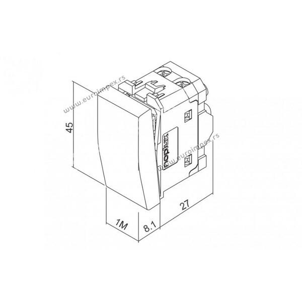 730501.2 Sklopka jednopolna 16A 1M Signal BELA Nopal Lux Interio