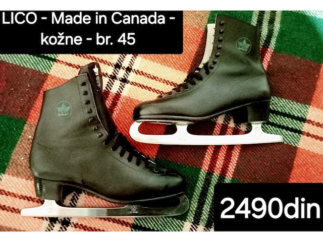 LICO klizaljke kožne crne - Made in Canada - br. 45