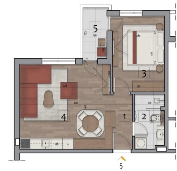 Kod Pantelejske pijace, Jednoiposoban stan na prodaju, 44.50m2, 94.290€