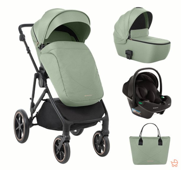 Kikka Boo Thea Kolica za bebe I-Prime I-Size 3u1 sa tvrdom korpom Army Green