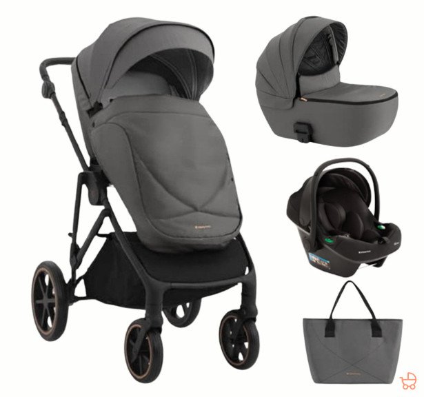 Kikka Boo Thea Kolica za bebe I-Prime I-Size 3u1 sa tvrdom korpom Dark Grey