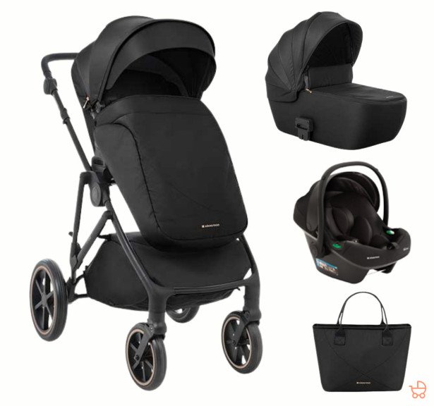 Kikka Boo Thea Kolica za bebe I-Prime I-Size 3u1 sa tvrdom korpom Black