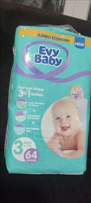 Evy Baby pelene jumbo 3 midi 5-9kg 64kom 3 u 1