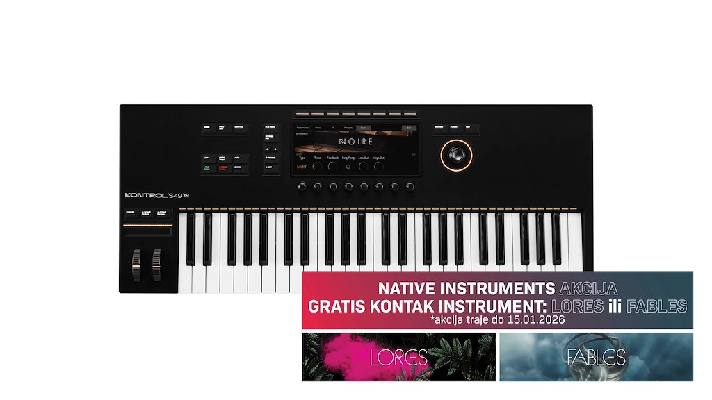 NATIVE INSTRUMENTS Komplete Kontrol S49 MK3 MIDI klavijatura + AKCIJA: GRATIS Lores ili Fables