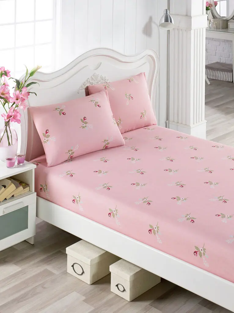 L'essentiel Maison Set čaršaf i 2 jastučenice Alanur, 160x200+20 cm, Roze-zelena
