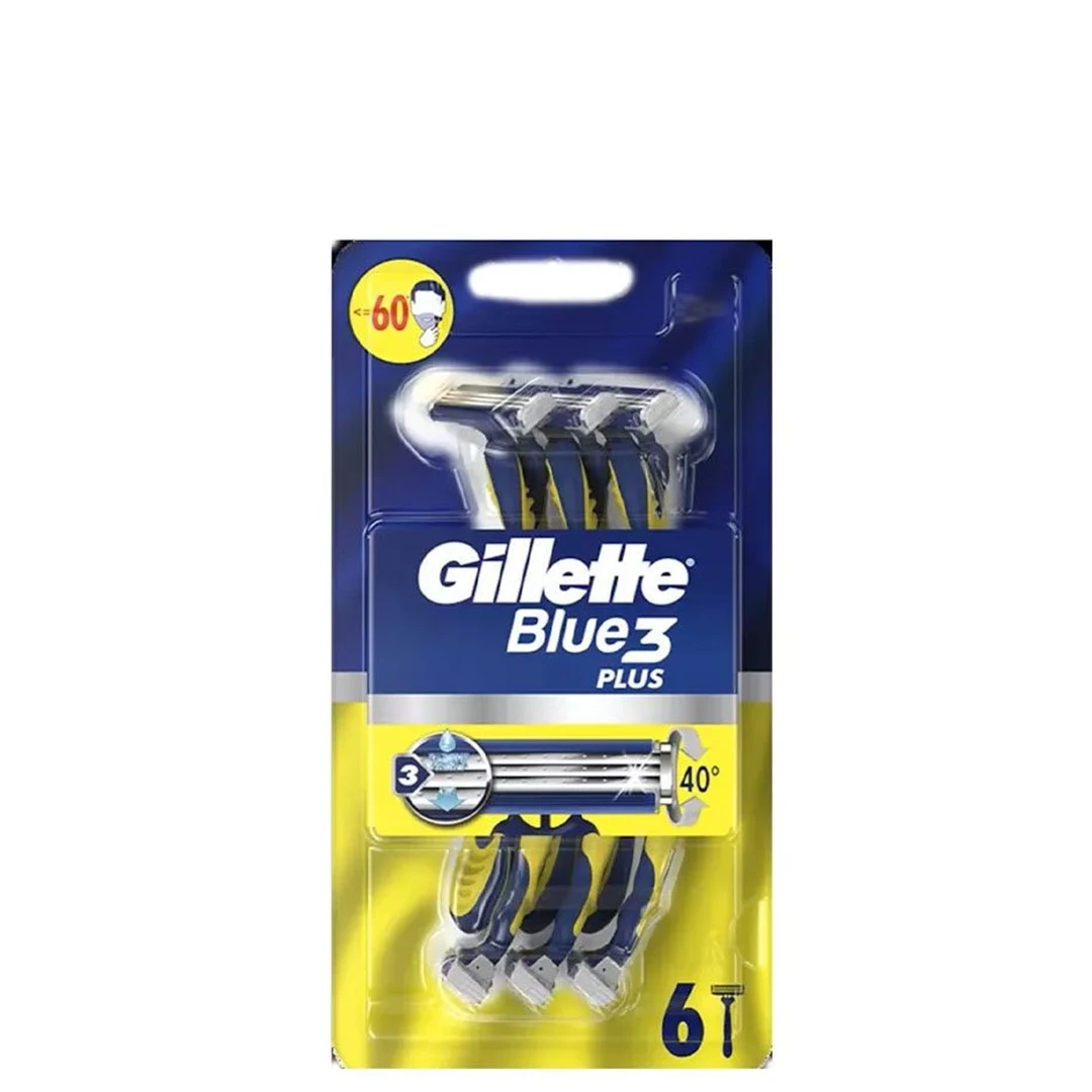 GILLETTE JEDNOKRATNI BRIJAČ BLUE 3 PLUS YELLOW 6 KOM