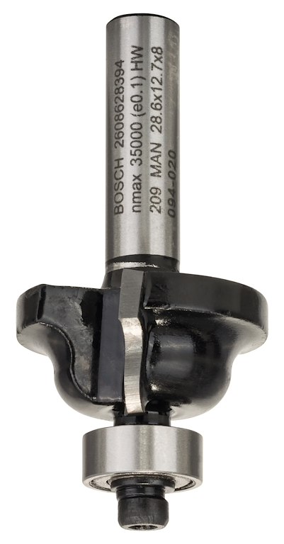 Bosch Profilno glodalo B 2608628394, 8 mm, R1 4 mm, B 8 mm, L 12,4 mm, G 54 mm