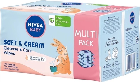 Nivea Baby Soft & Cream vlažne maramice 4x57 komada MULTI PACK