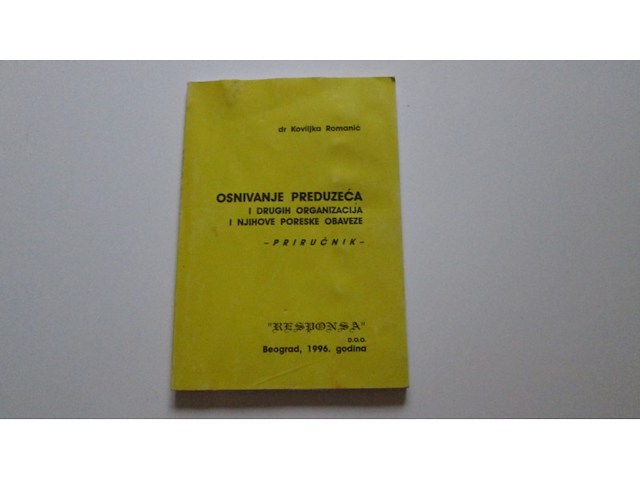 Osnivanje preduzeca i drugih organizacija i njihove por