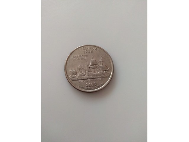 Quarter dolar, D,  USA, 2000.  Virginia