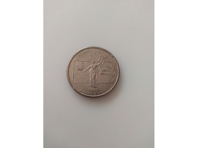 Quarter dolar, P,  USA, 1999. Pennsylvania