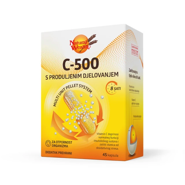 Natural Wealth C-500 sa produženim delovanjem, 45 kapsula