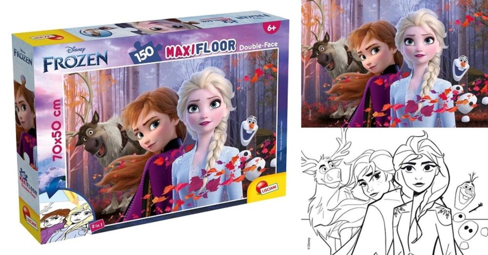 Lisciani Puzzle Maxi Frozen 2u1 složi I oboji 150 delova