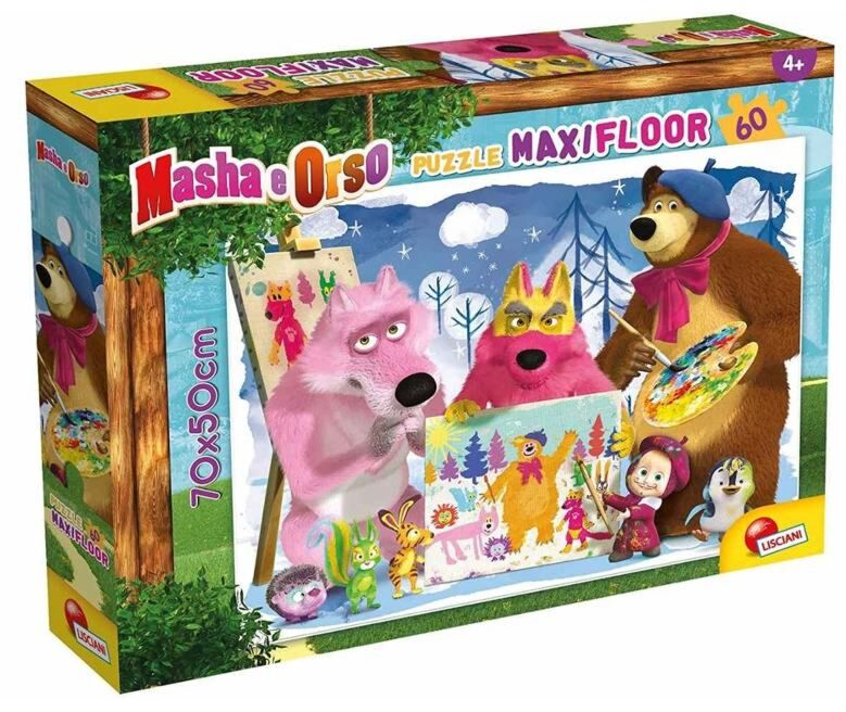 Lisciani Slagalica 60 delova maxi masha and bear 2u1 složi i oboji