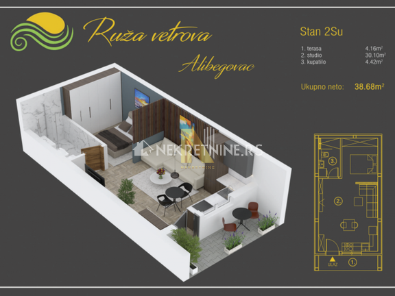STUDIO APARTMAN u kompleksu - direktna prodaja (bez provizije)