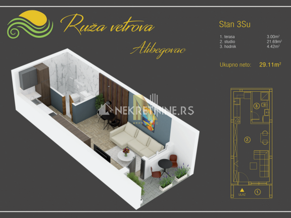 STUDIO APARTMAN u kompleksu - direktna prodaja (bez provizije)