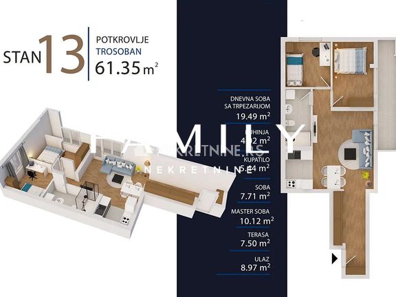 PRODAJE SE MODERAN STAN – 61 m² – SLANA BARA – NOVOGRADNJA