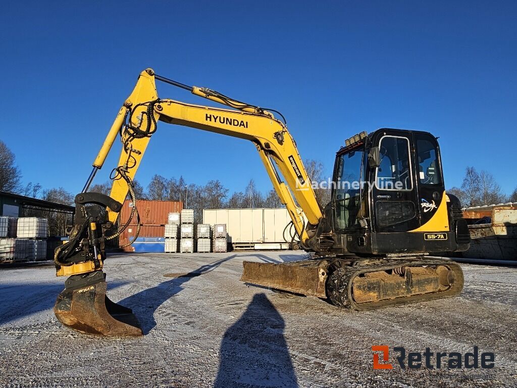Prodaje se Hyundai Grävmaskin Hyundai R55-7A Engcon tiltrotator mini bager na aukciji